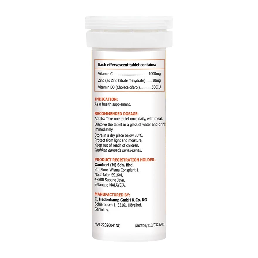Vitamin C Triple Action Effervescent Orange Flavour Vitamin C Triple Action Effervescent Orange Flavour